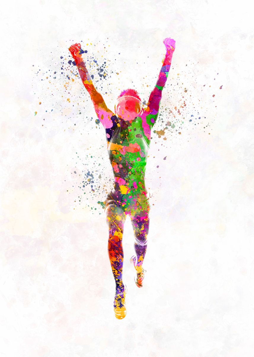 'Winning runner' Poster, picture, metal print, paint by Cristina Romero ...