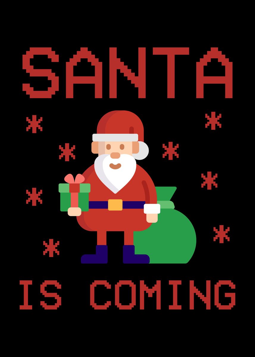 'Ugly Christmas Xmas Santa' Poster, picture, metal print, paint by ...