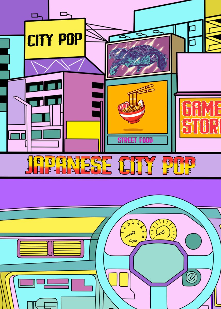 'city pop pastel color' Poster, picture, metal print, paint by Muhammad ...