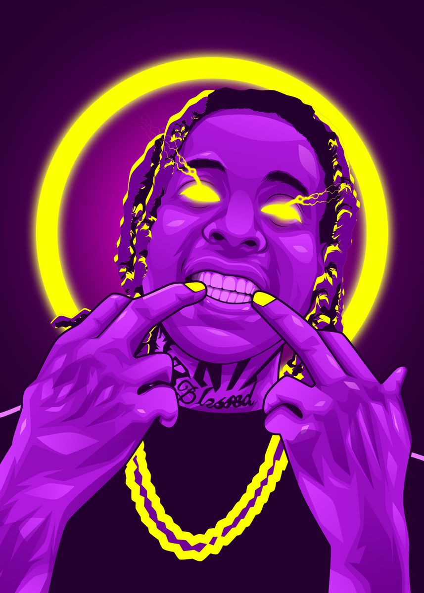 'Lil Durk Neon' Poster, picture, metal print, paint by Colorize Studio ...