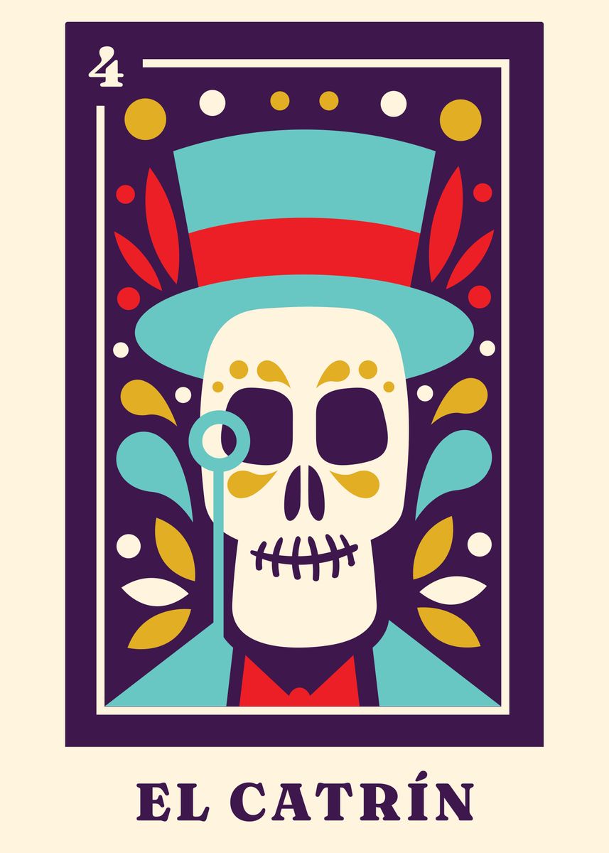 'El Catrin Muertos Tarot' Poster, picture, metal print, paint by ...