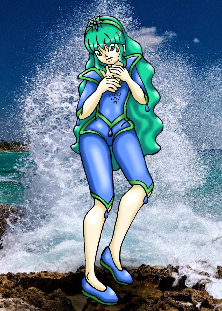 'Anime Elemental Water' Poster, picture, metal print, paint by Milla ...