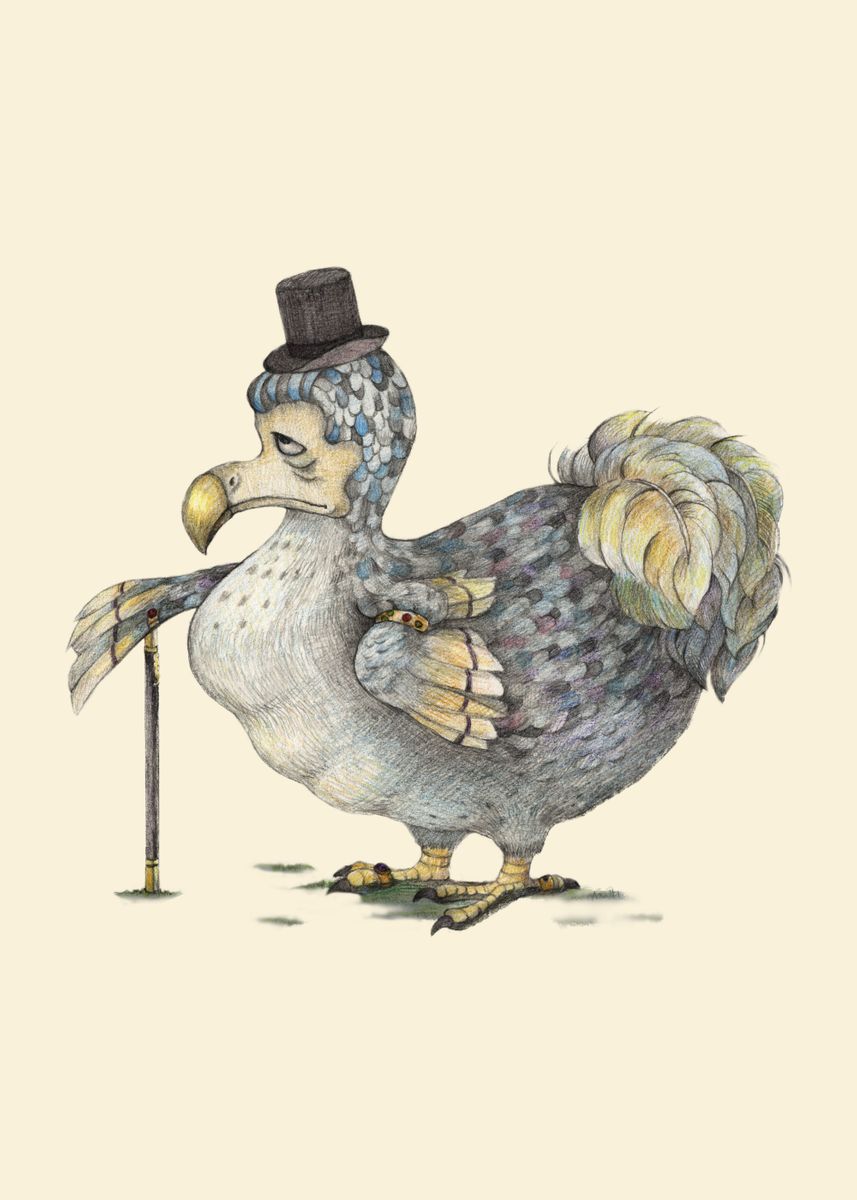 'Dodo' Poster, picture, metal print, paint by Hahaha Creative | Displate