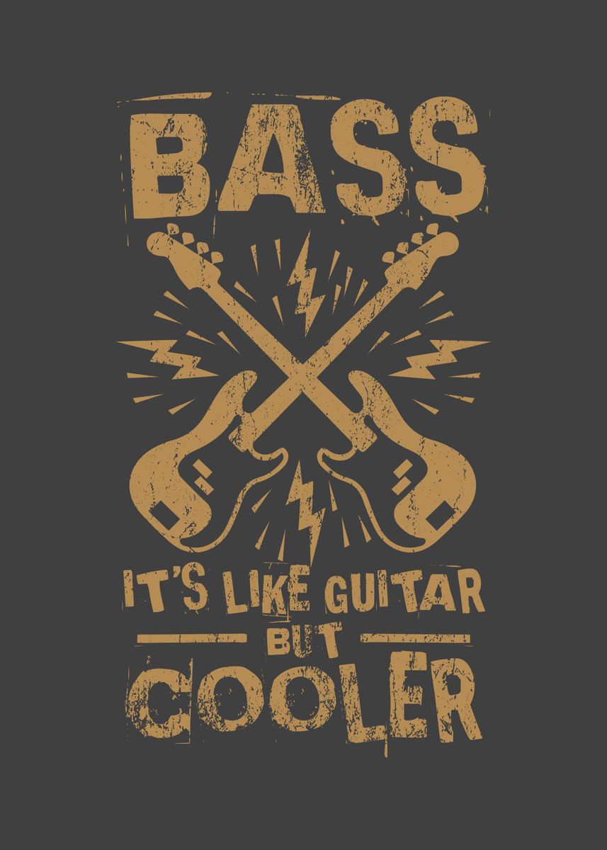'Funny Bassist Bass Player' Poster, picture, metal print, paint by ...