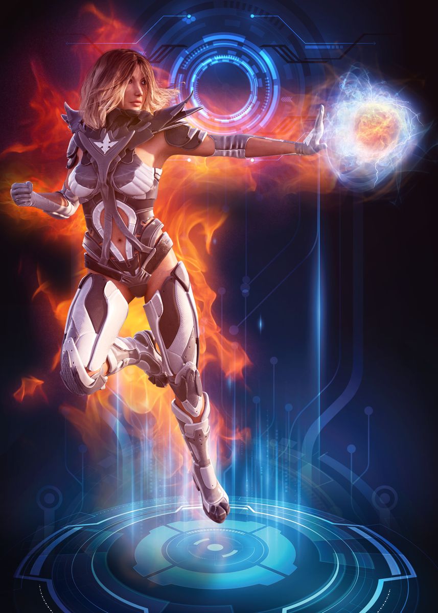 'Athena Fleet Commander' Poster, picture, metal print, paint by ...