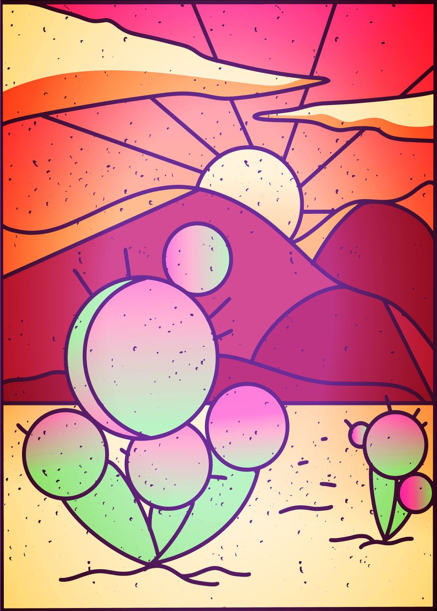 'Vaporwave Desert Landscape' Poster by BestPrints | Displate