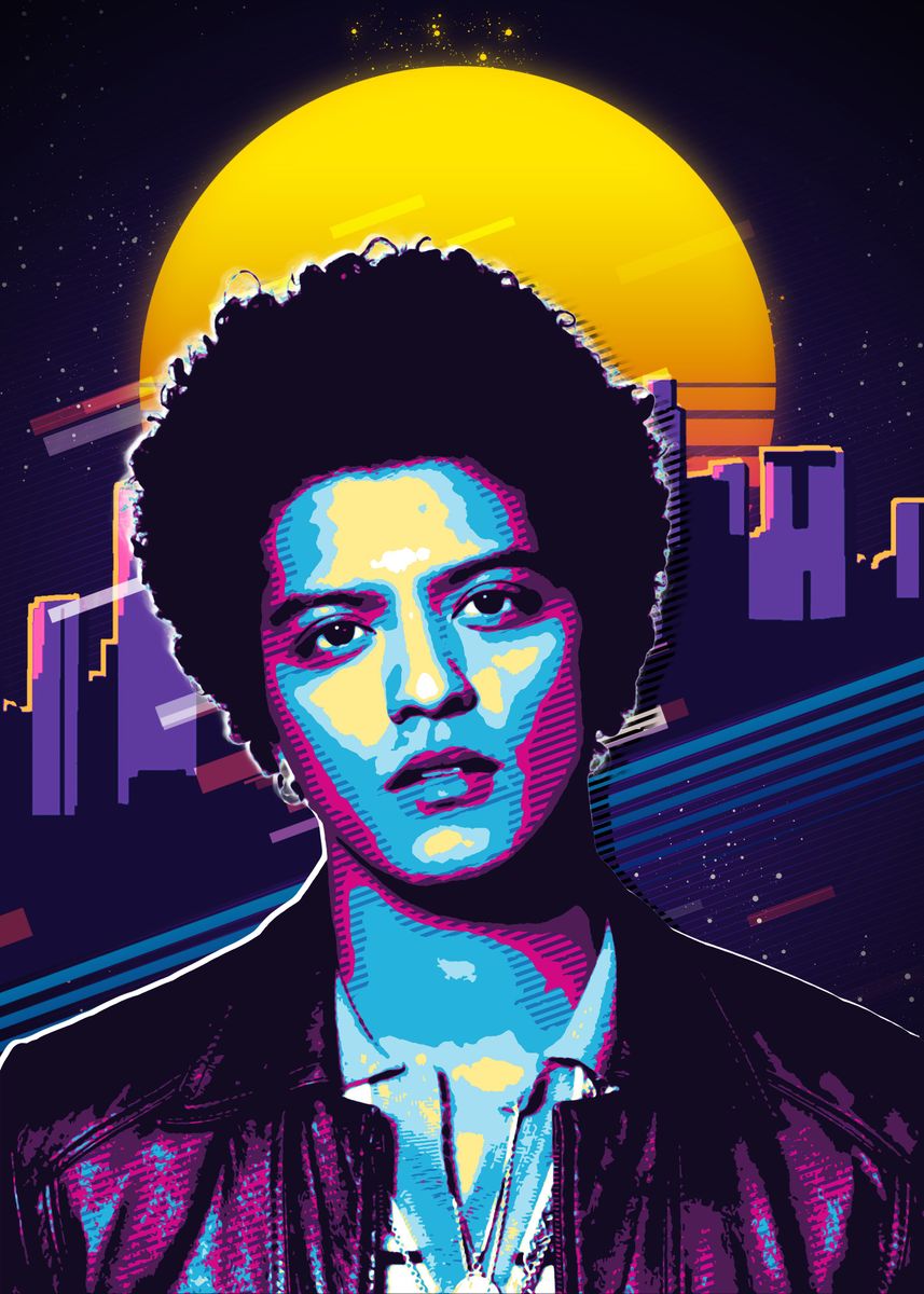 'Bruno Mars' Poster, picture, metal print, paint by Trending Music ...