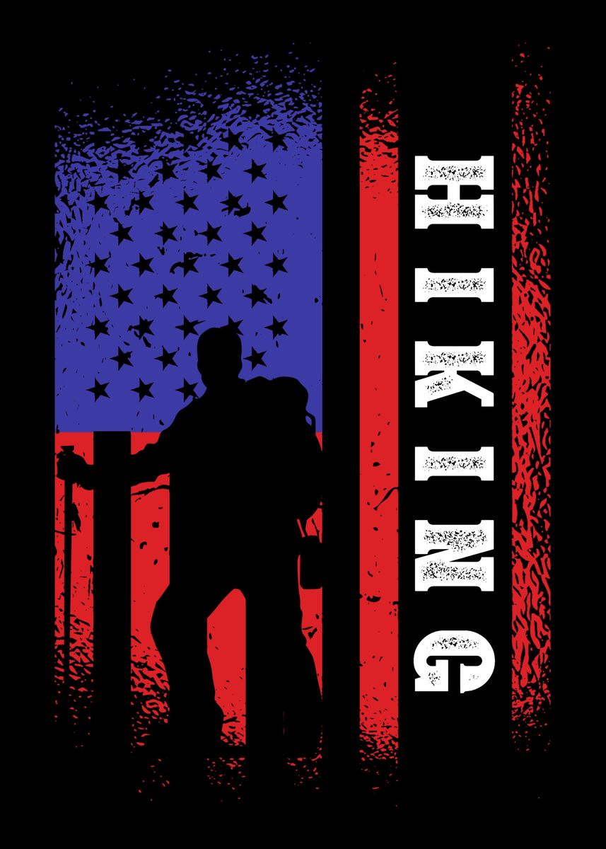 'USA Mountains Hiking' Poster, picture, metal print, paint by ...