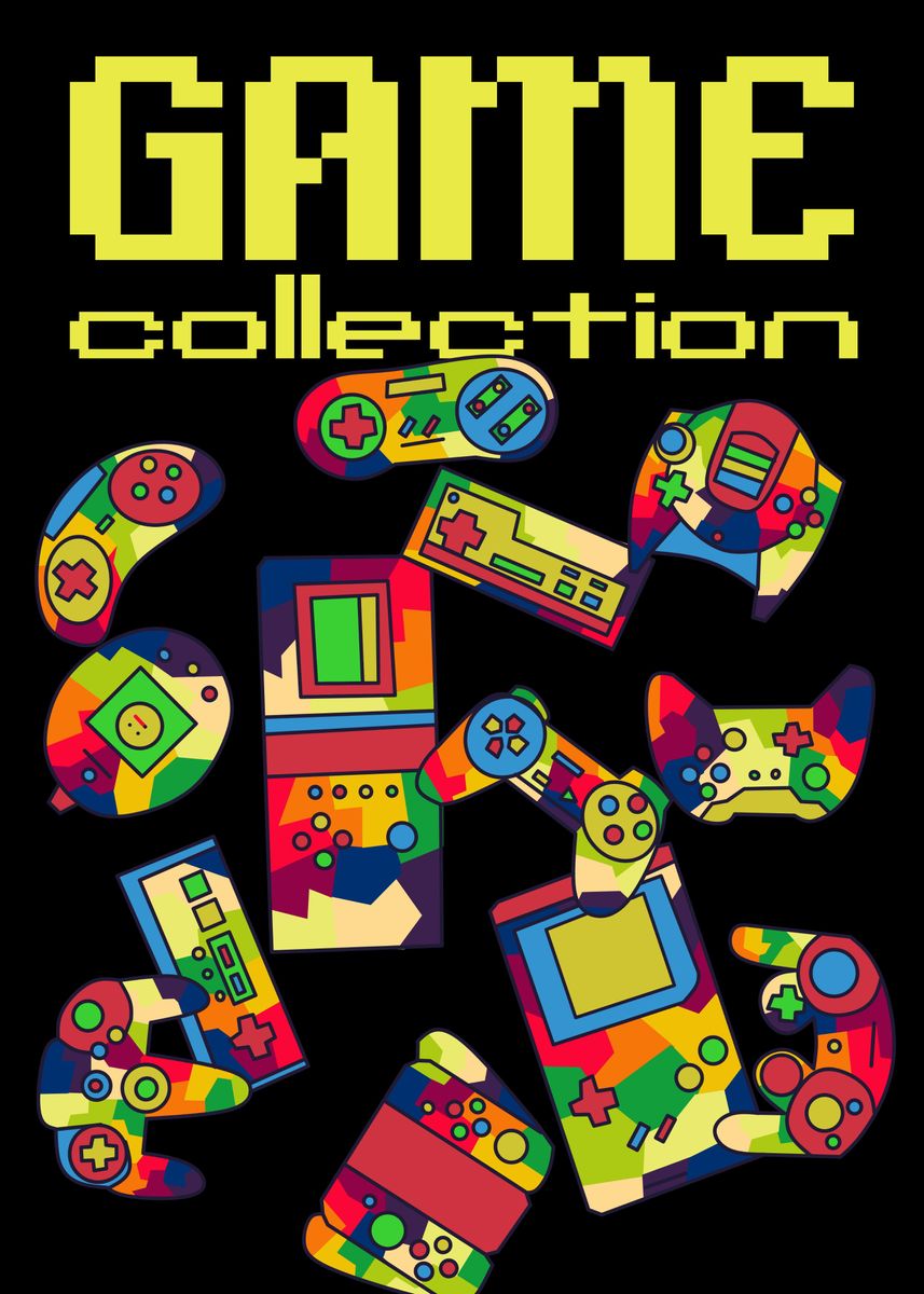 'games collection popart' Poster, picture, metal print, paint by Mshel ...