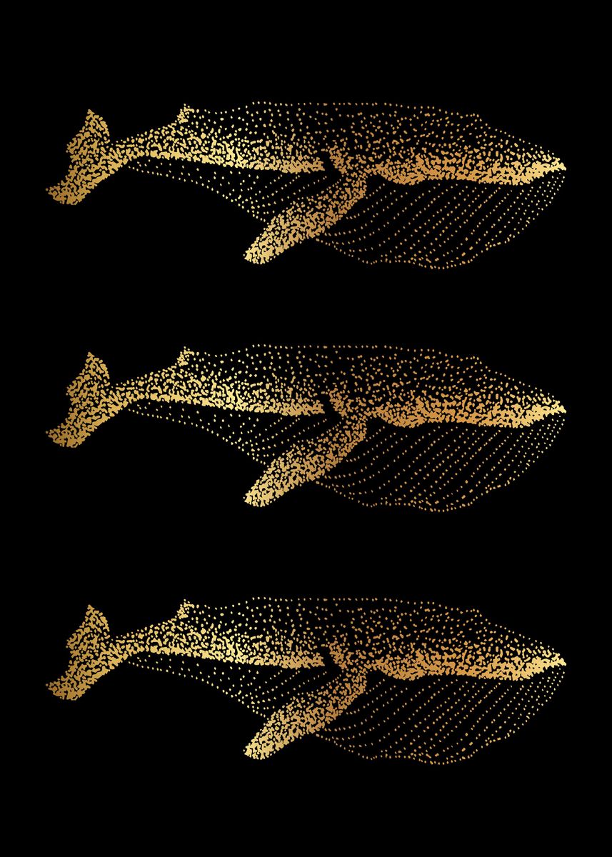 'Gold Whale 20' Poster, picture, metal print, paint by Maricris M ...