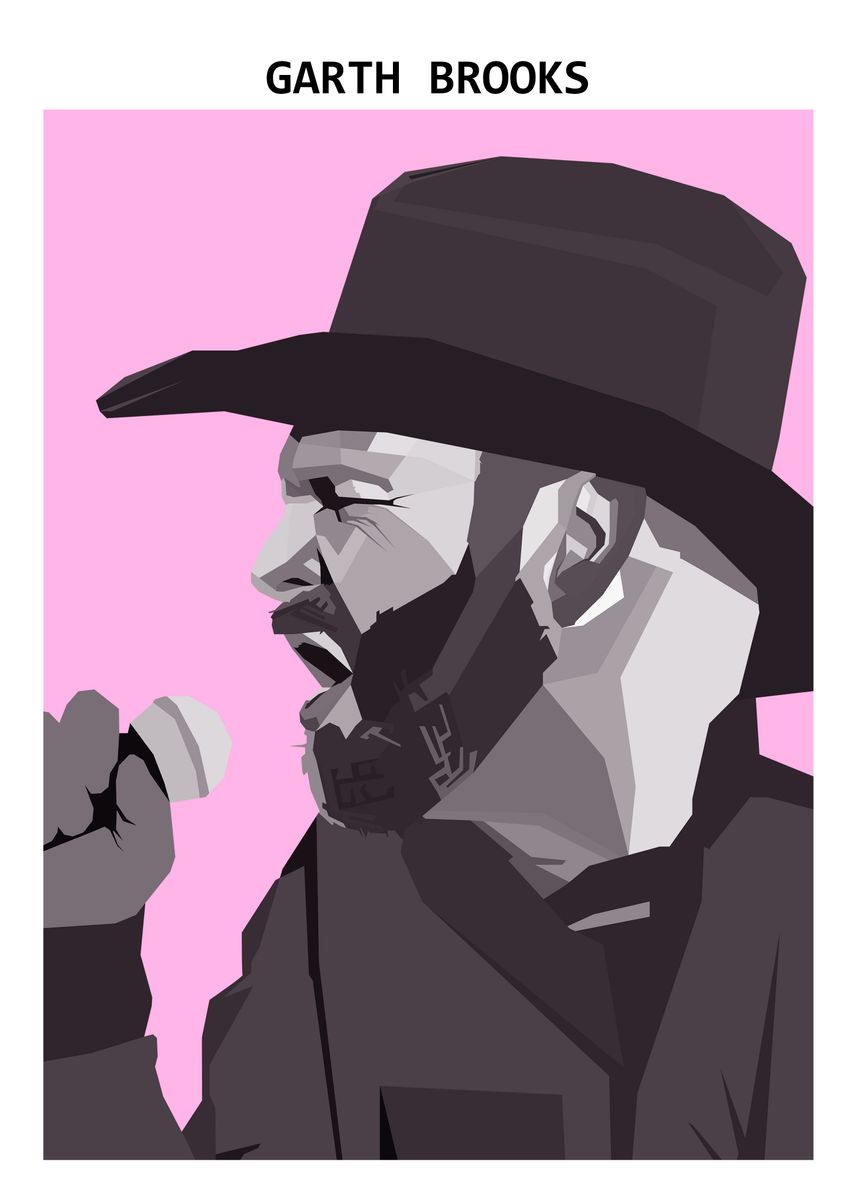 'Garth Brooks singer' Poster, picture, metal print, paint by NGUYEN ...