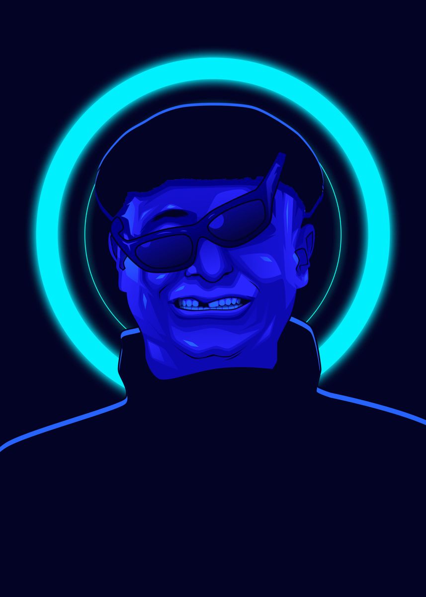 'Oliver Tree Neon Blue' Poster, picture, metal print, paint by Remang ...