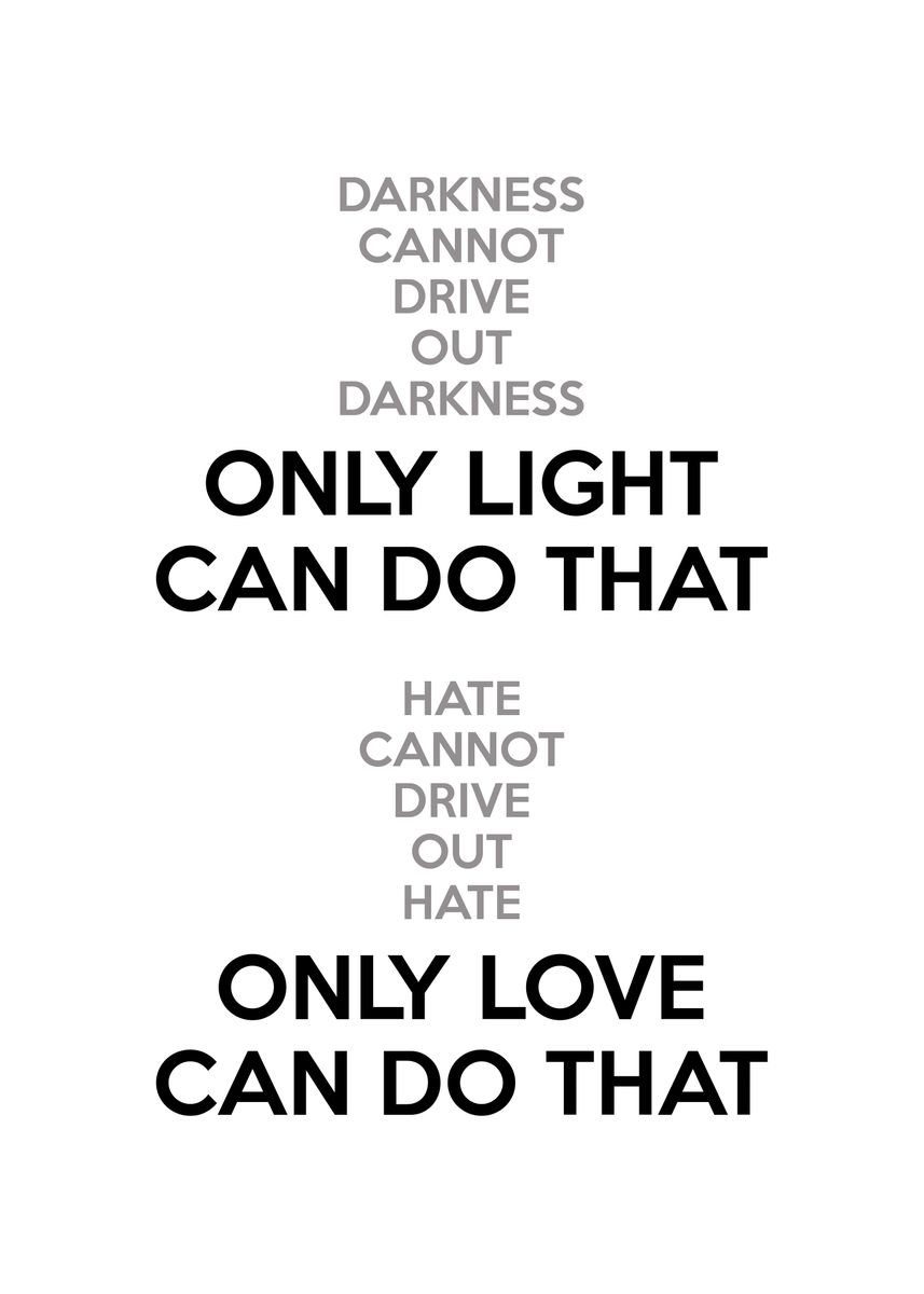 'Light and Love MLK' Poster, picture, metal print, paint by ABConcepts ...