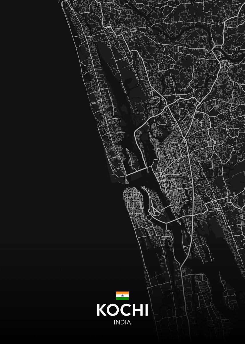 'Kochi IN' Poster, picture, metal print, paint by IMR Designs | Displate