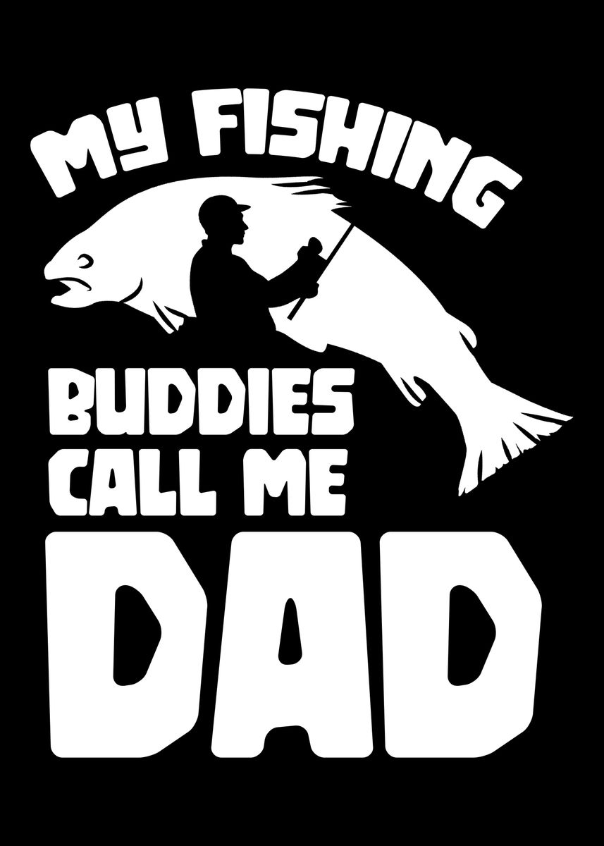 'Funny Fishing Fisherman' Poster, picture, metal print, paint by ...