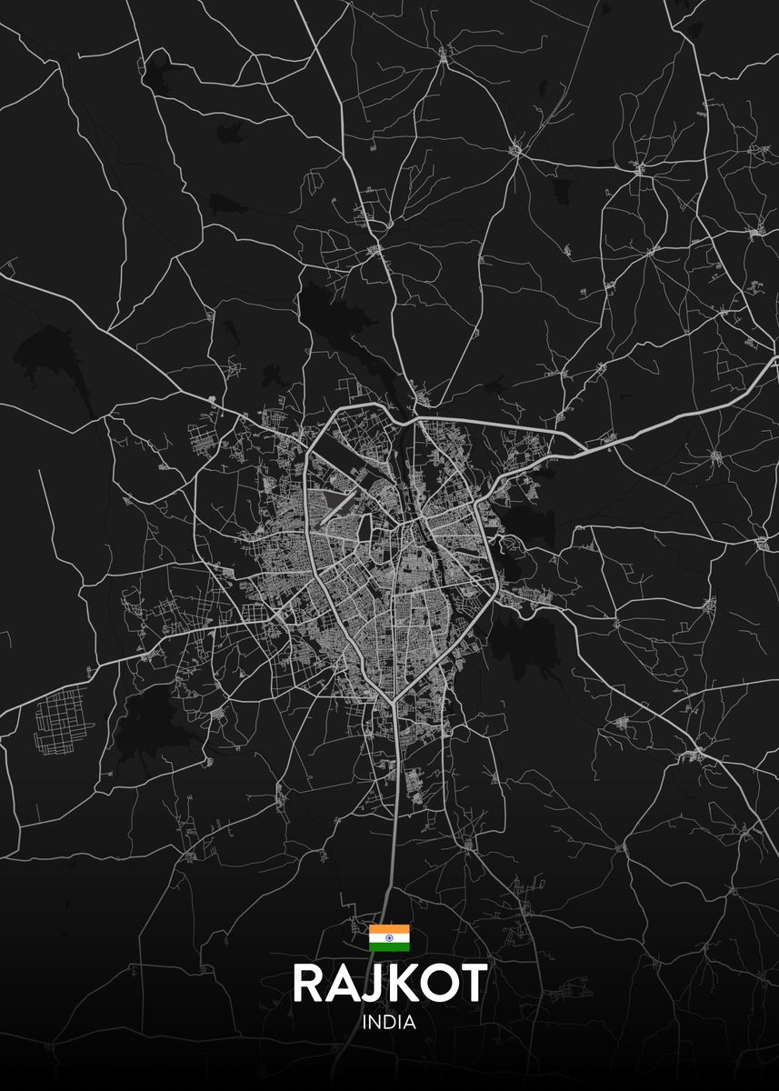 'Rajkot IN' Poster, picture, metal print, paint by IMR Designs | Displate