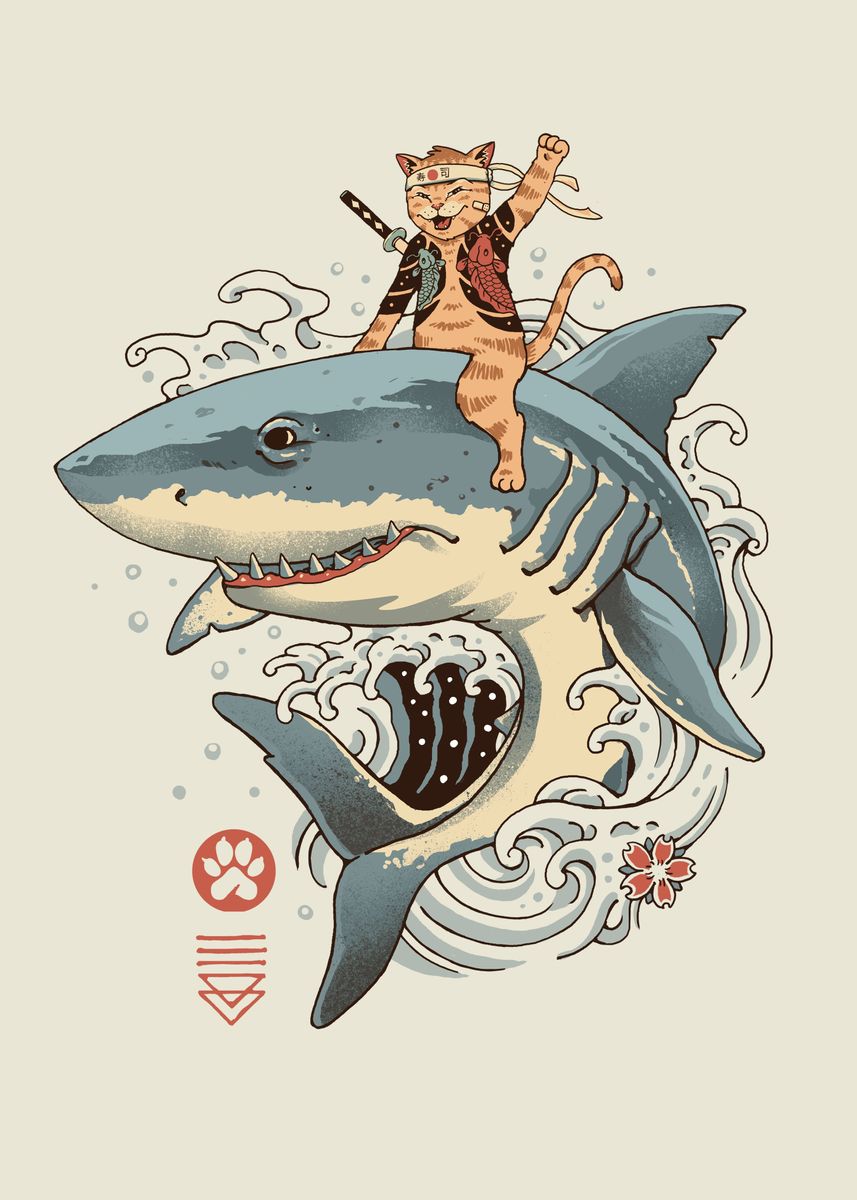 'Catana Shark' Poster, picture, metal print, paint by vp trinidad ...