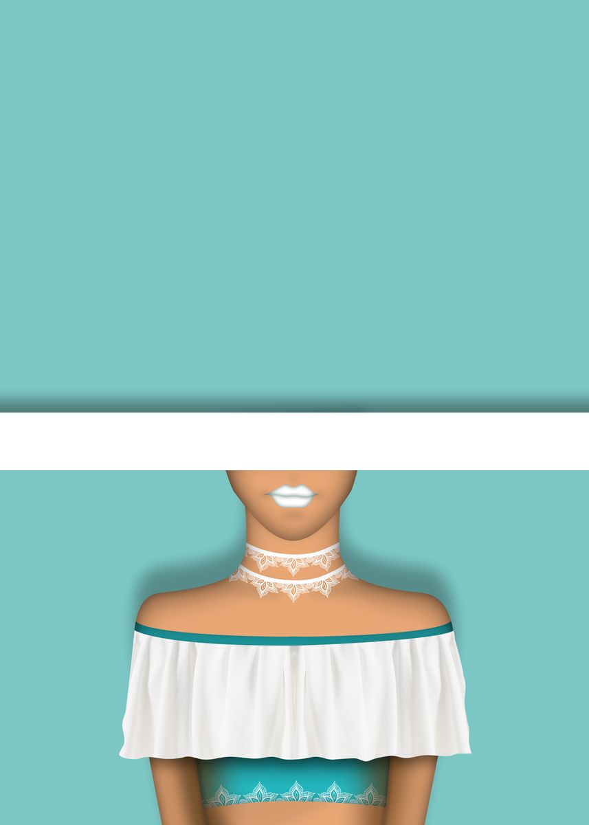 'Turquoise women fashion' Poster, picture, metal print, paint by ...