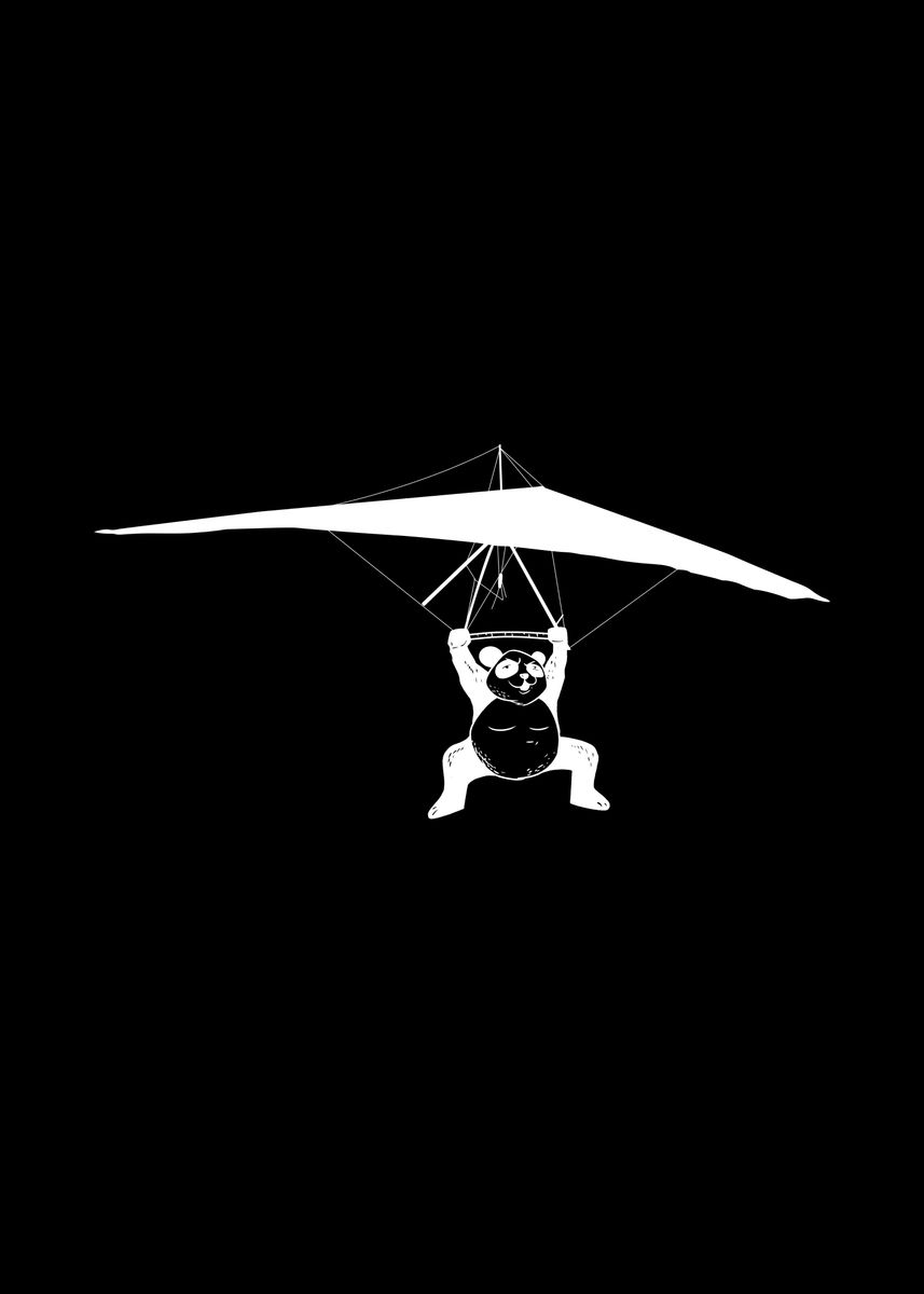 'Parachuting panda' Poster, picture, metal print, paint by Lukes Pixel ...