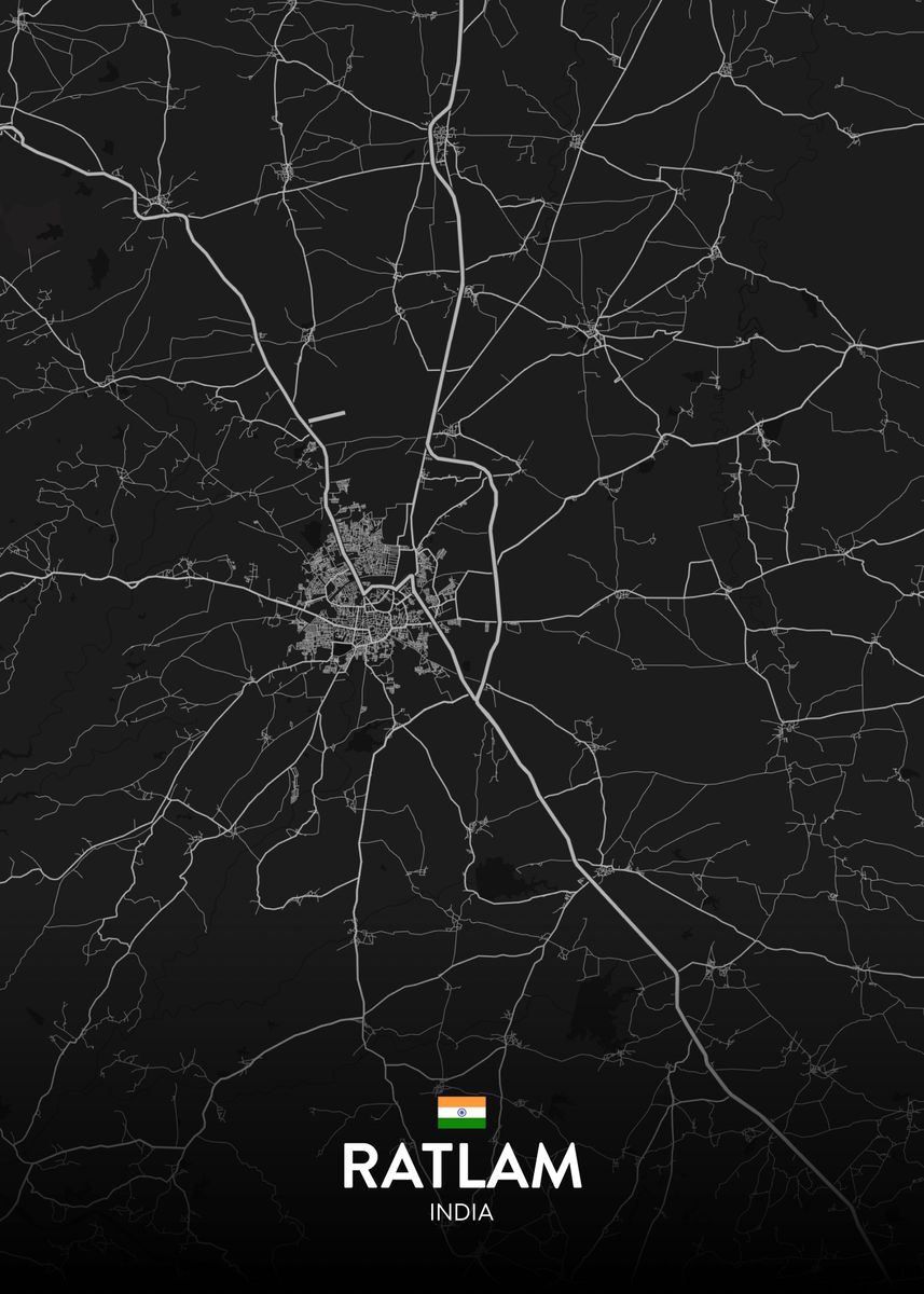 'Ratlam IN' Poster, picture, metal print, paint by IMR Designs | Displate