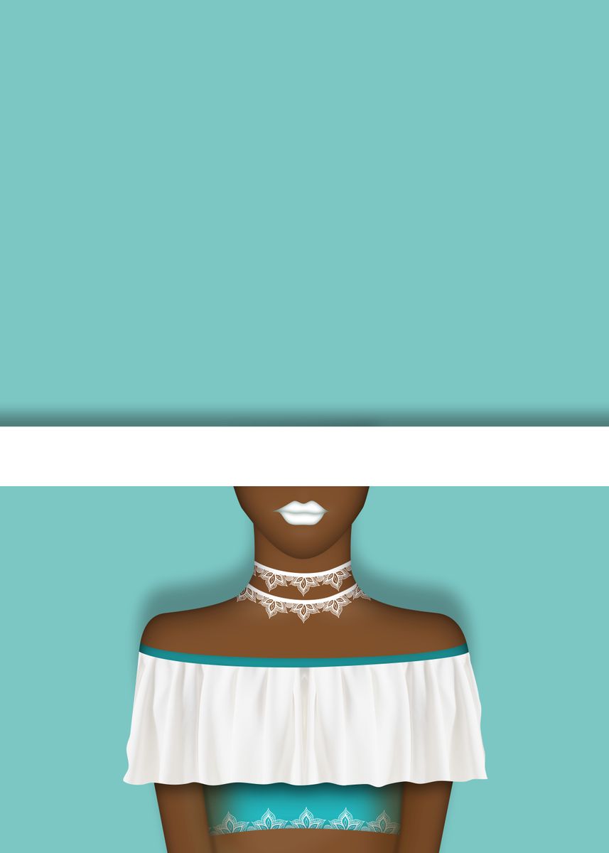 'Turquoise women fashion' Poster, picture, metal print, paint by ...