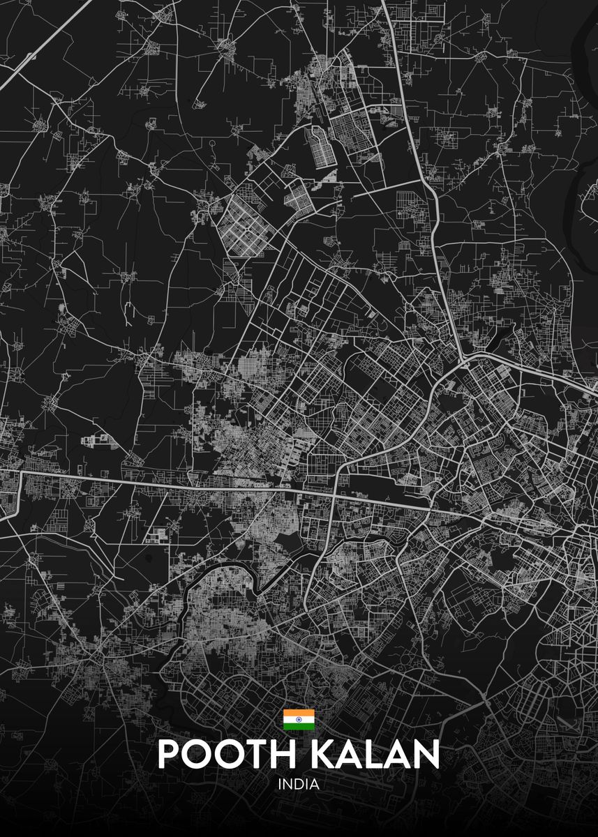 'Pooth Kalan IN' Poster, picture, metal print, paint by IMR Designs ...