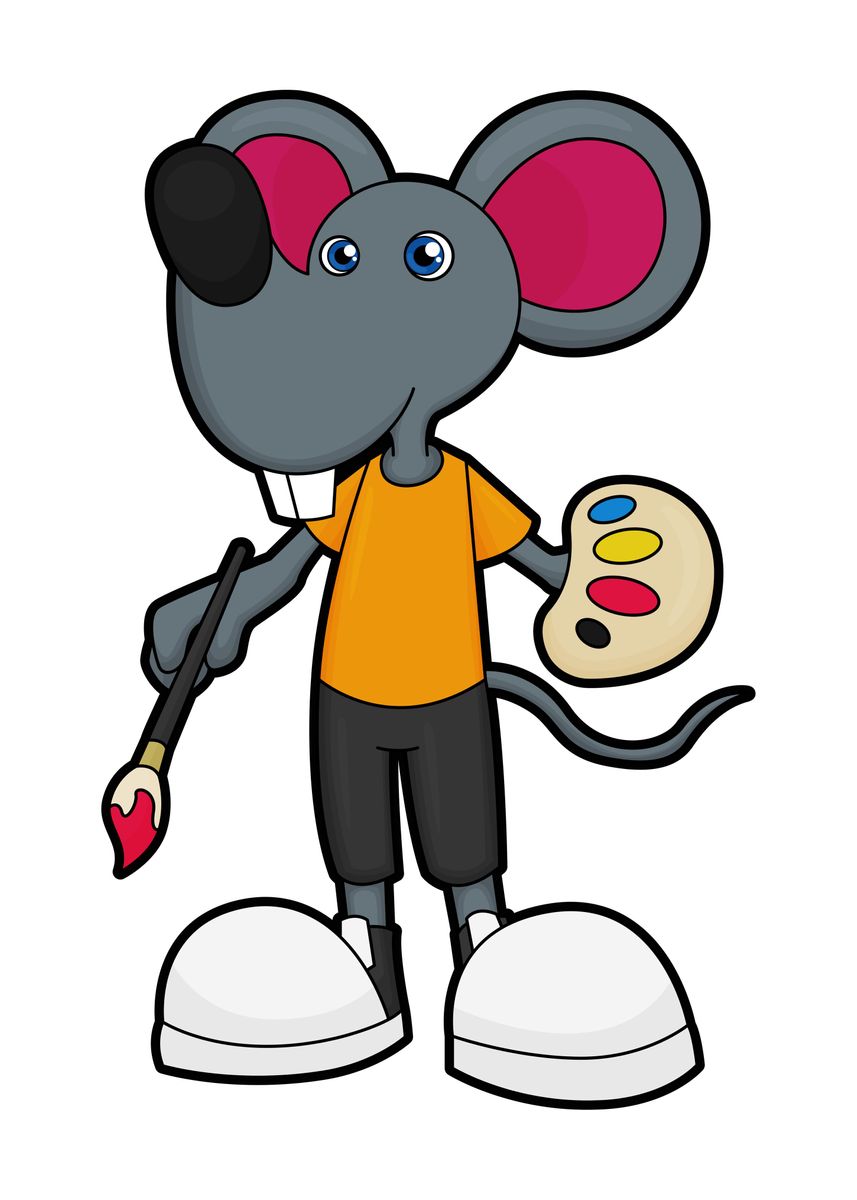 'Mouse Painter Brush Paint' Poster, picture, metal print, paint by ...