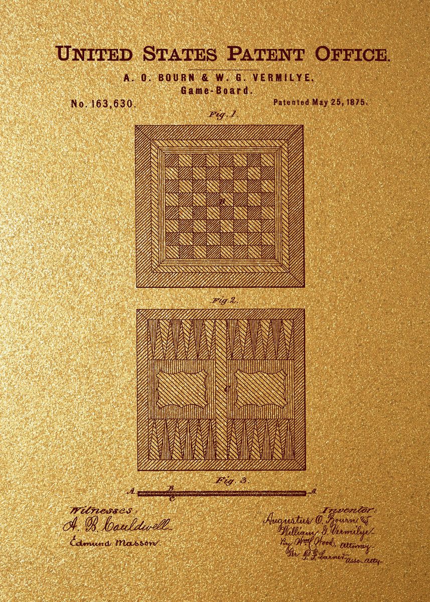'37 Game Board Patent' Poster, picture, metal print, paint by Roy Davis ...