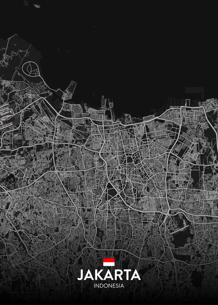 'Jakarta ID' Poster, picture, metal print, paint by IMR Designs | Displate