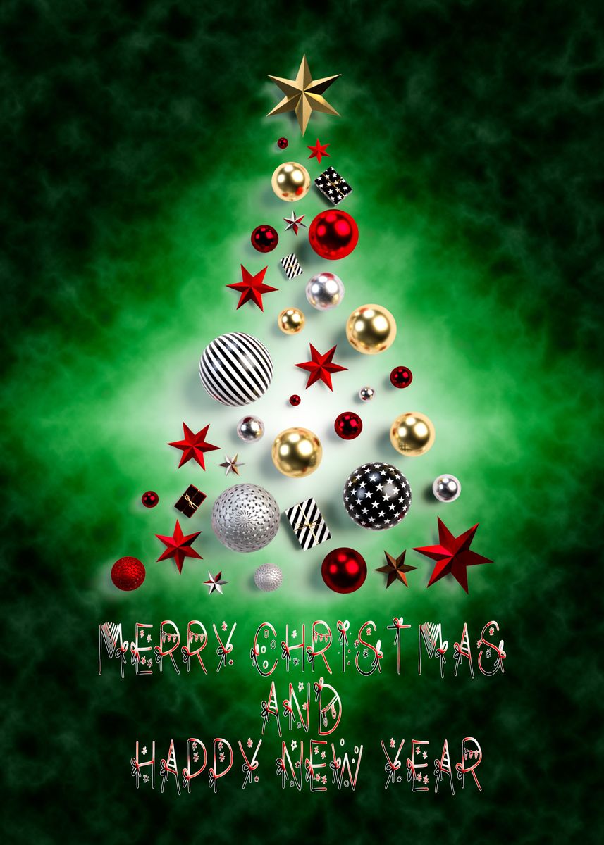 'christmas tree decoration' Poster, picture, metal print, paint by ...