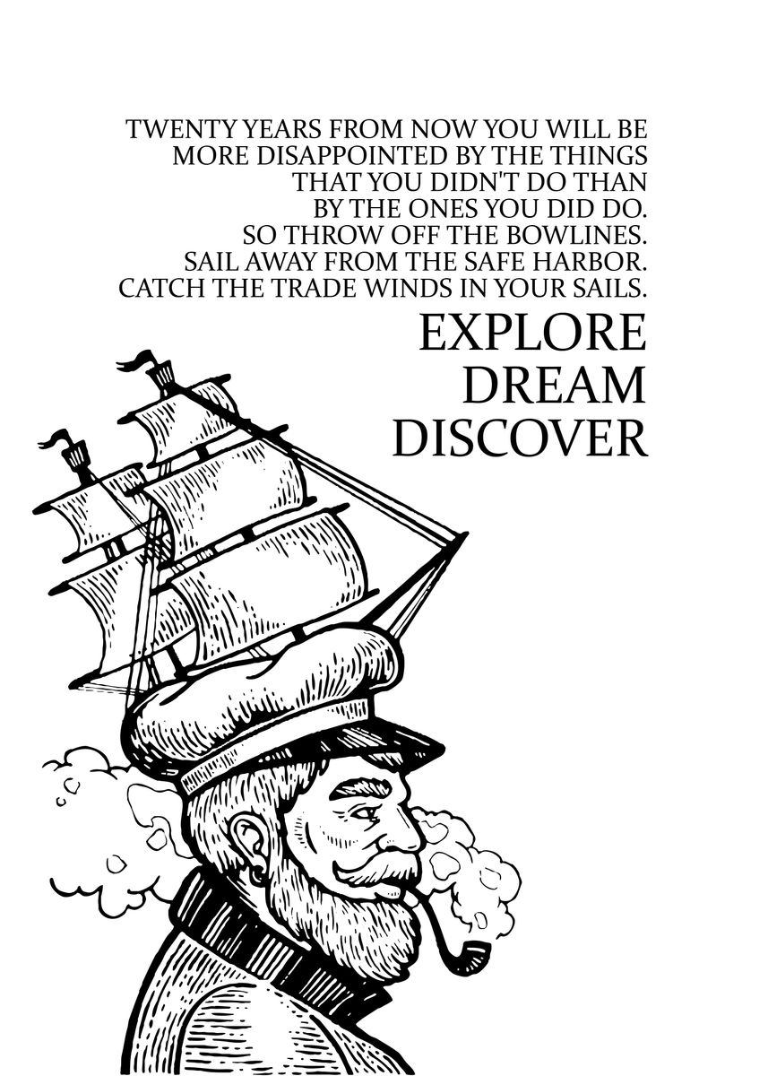 'Explore Dream Discover' Poster, picture, metal print, paint by ...