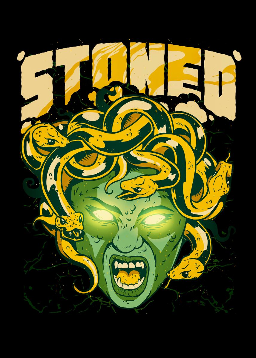 'Petrify medusa Snakes ' Poster, picture, metal print, paint by Simon ...