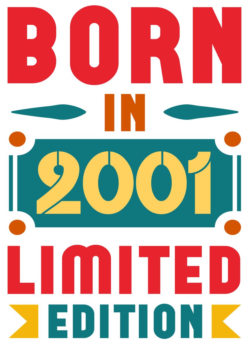 'Born in 2001 Birthday ' Poster by Max Ronn | Displate