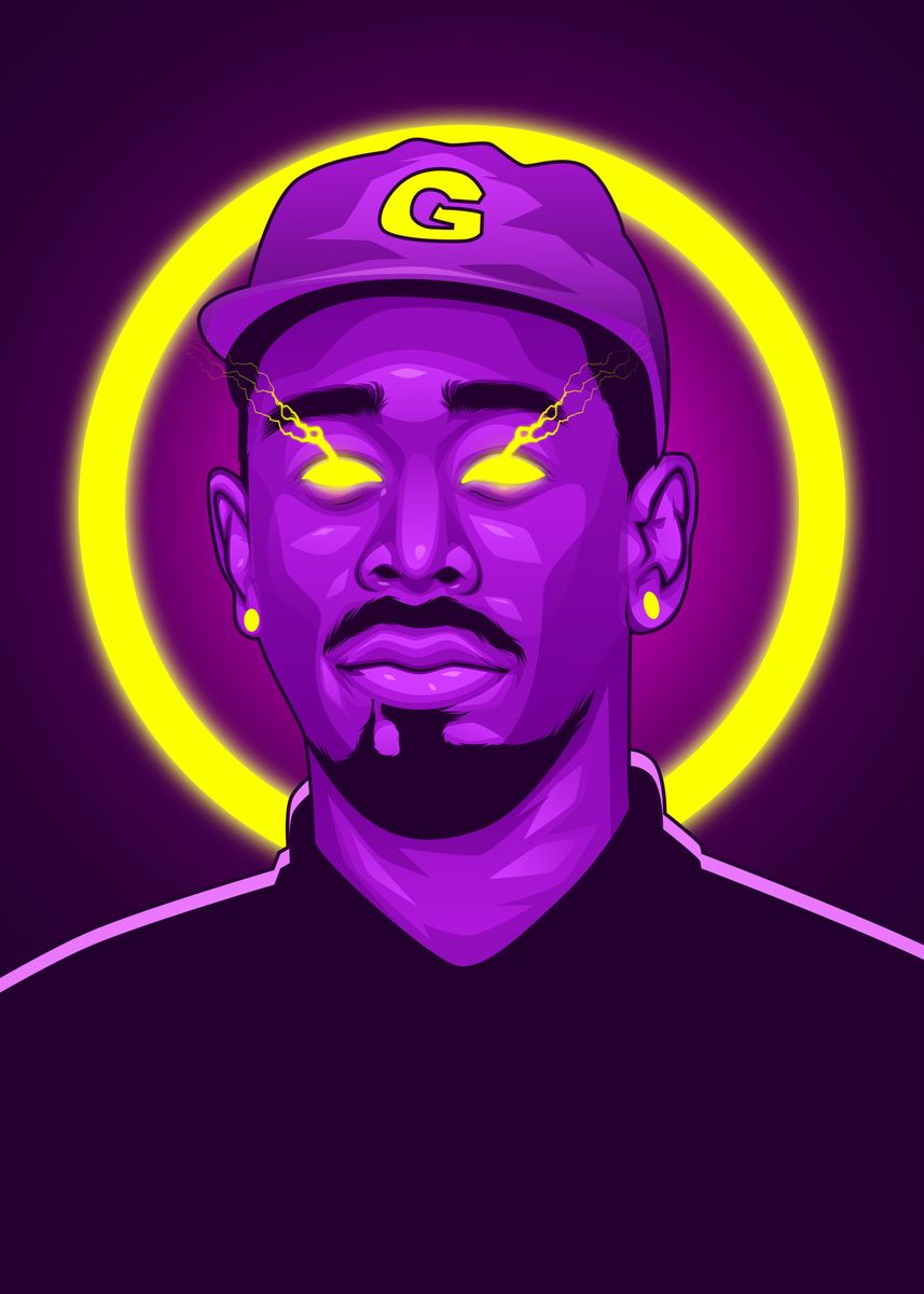 'Tyler The Creator Neon' Poster, picture, metal print, paint by ...