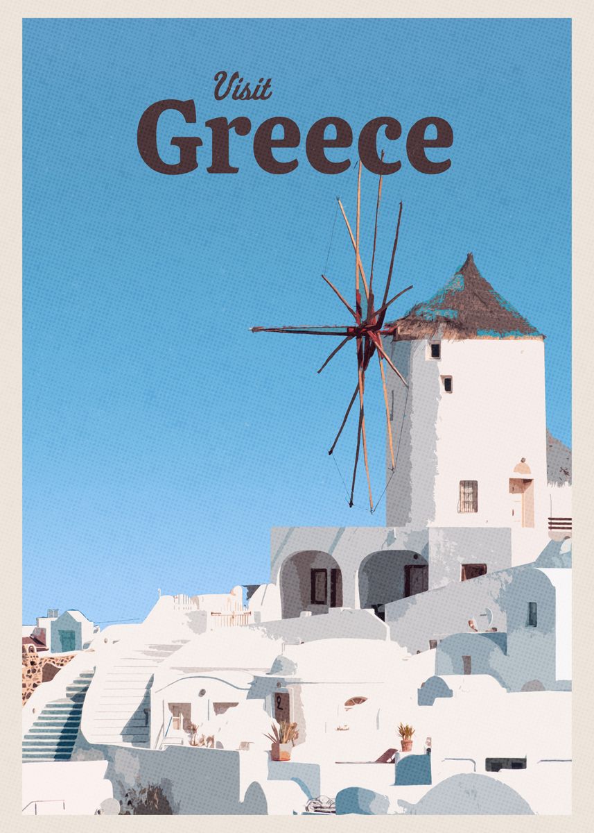 'Visit Greece' Poster by Mercury Club | Displate
