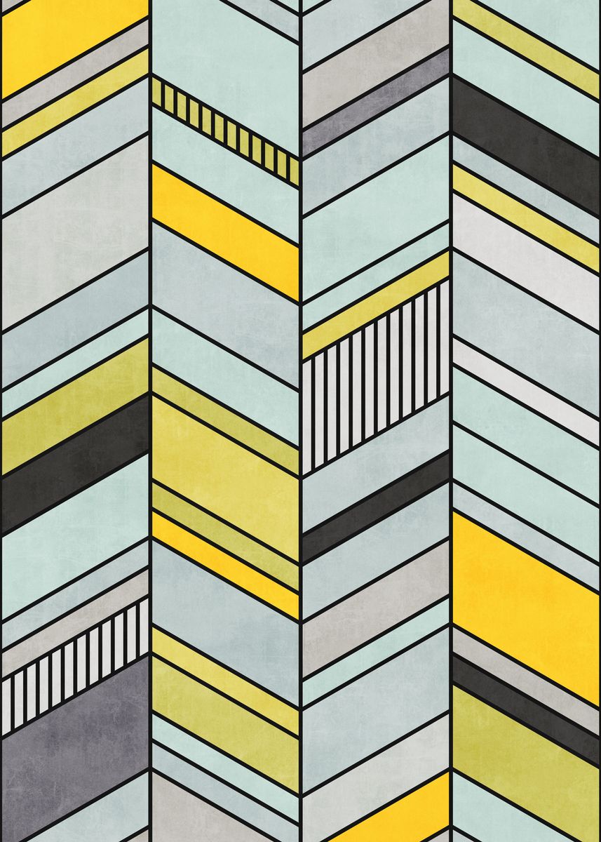 'Colorful Chevron Pattern' Poster by Zoltan Ratko | Displate