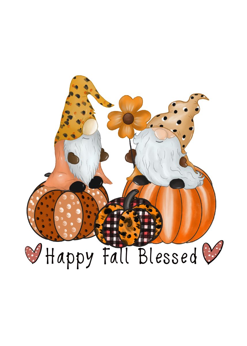 'Fall Gnomes' Poster, picture, metal print, paint by thetshirtshop2020 ...