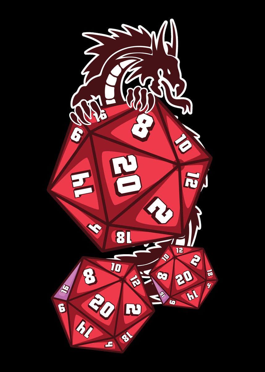 'Dragon Dice Nerd and Gamer' Poster, picture, metal print, paint by ...