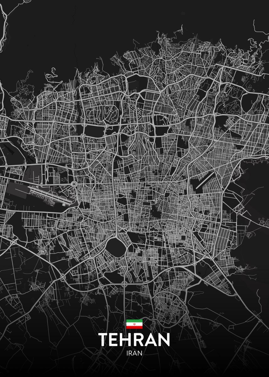 'Tehran IR' Poster, picture, metal print, paint by IMR Designs | Displate