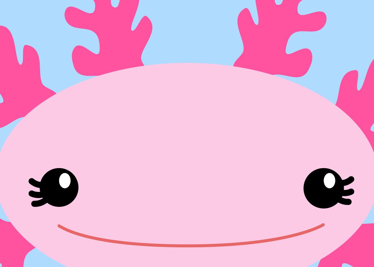 'Cute Kawaii Axolotl Face' Poster by Masaki | Displate
