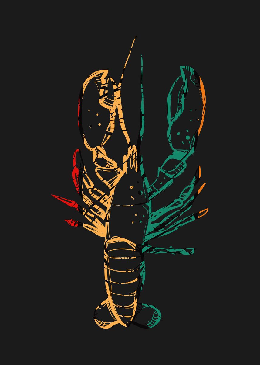 'CRAWFISH Animal' Poster, picture, metal print, paint by DEMON SPACE ...