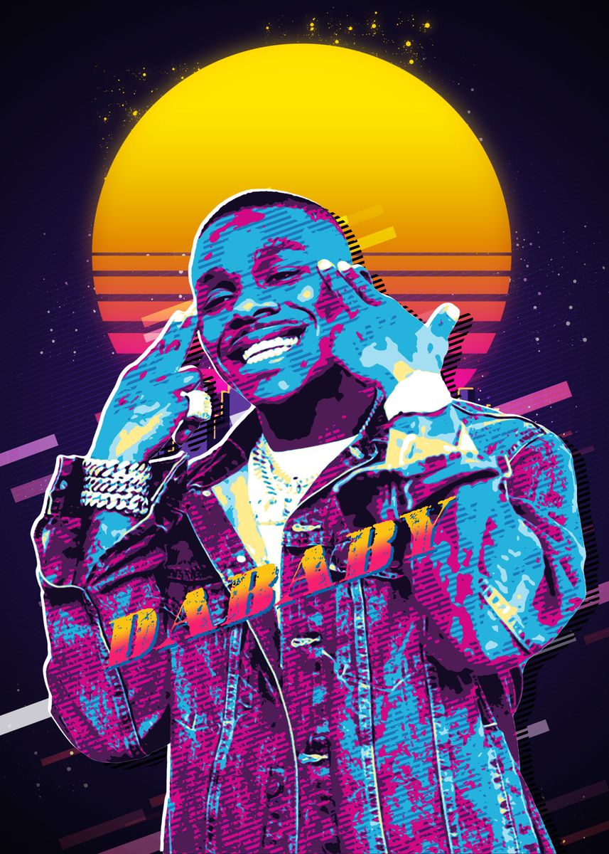 'DaBaby' Poster, picture, metal print, paint by Trending Music Retro ...