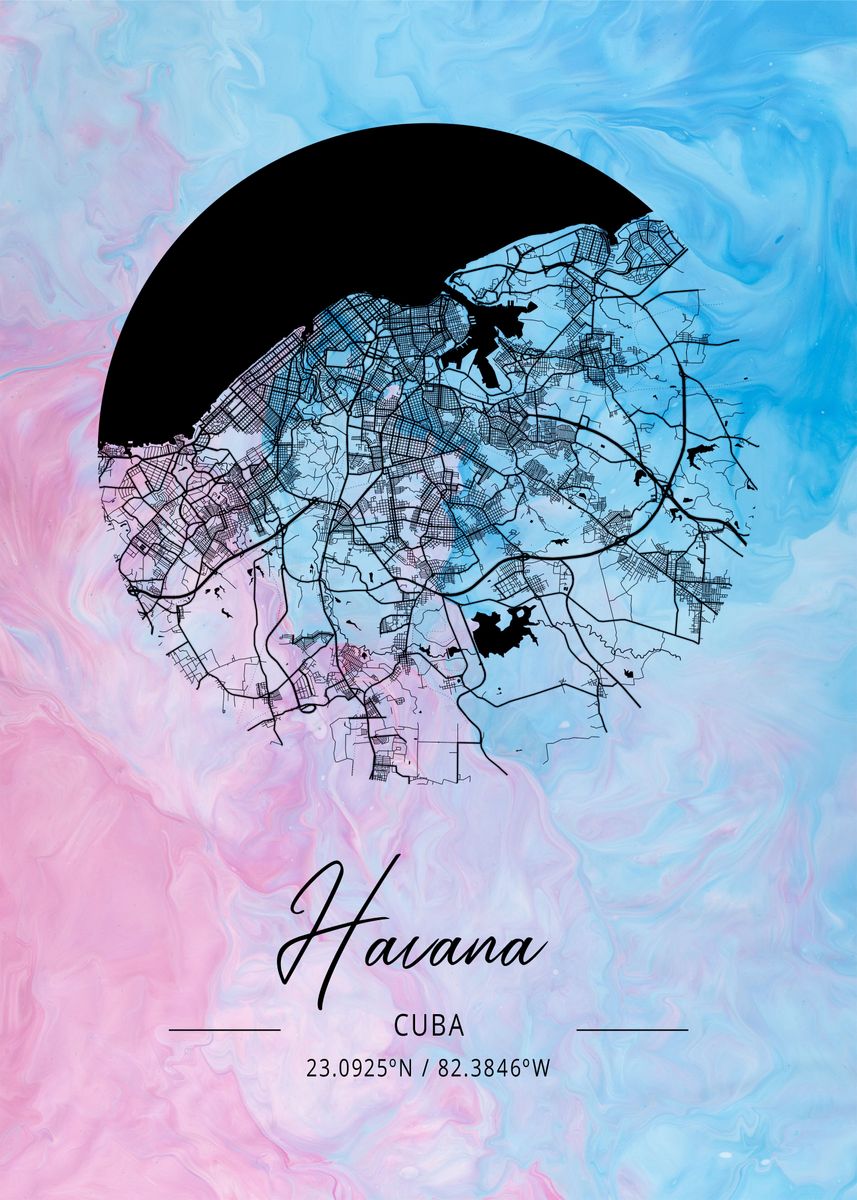 'Havana City Map Cuba' Poster by Max Ronn | Displate