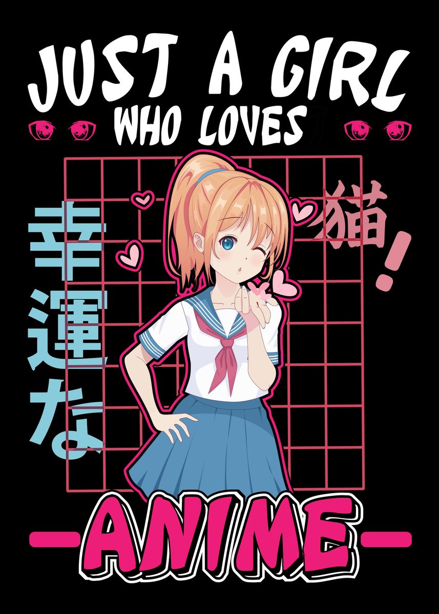 'Girl Watching Anime Otaku' Poster, picture, metal print, paint by ...