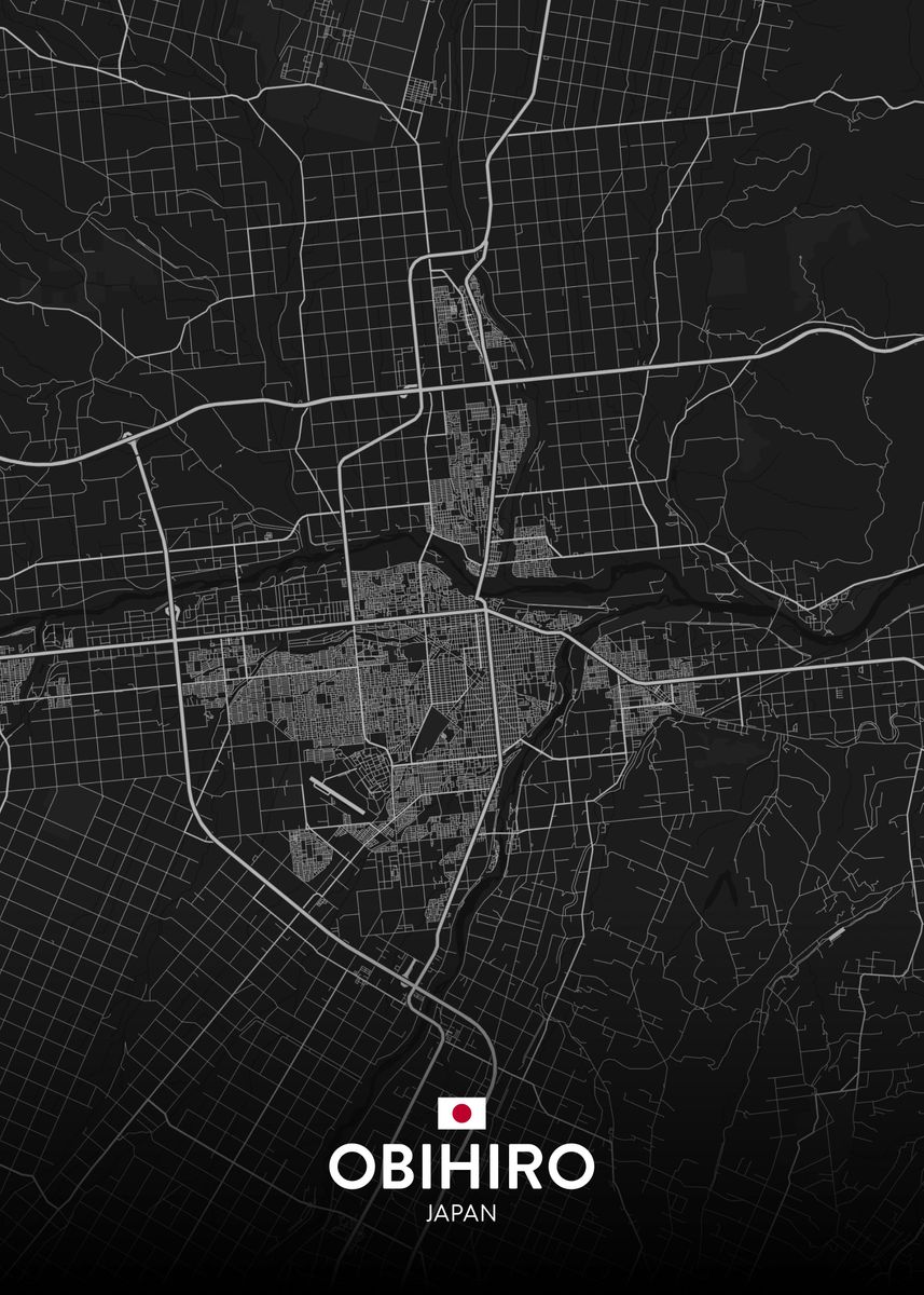 'Obihiro JP' Poster, picture, metal print, paint by IMR Designs | Displate