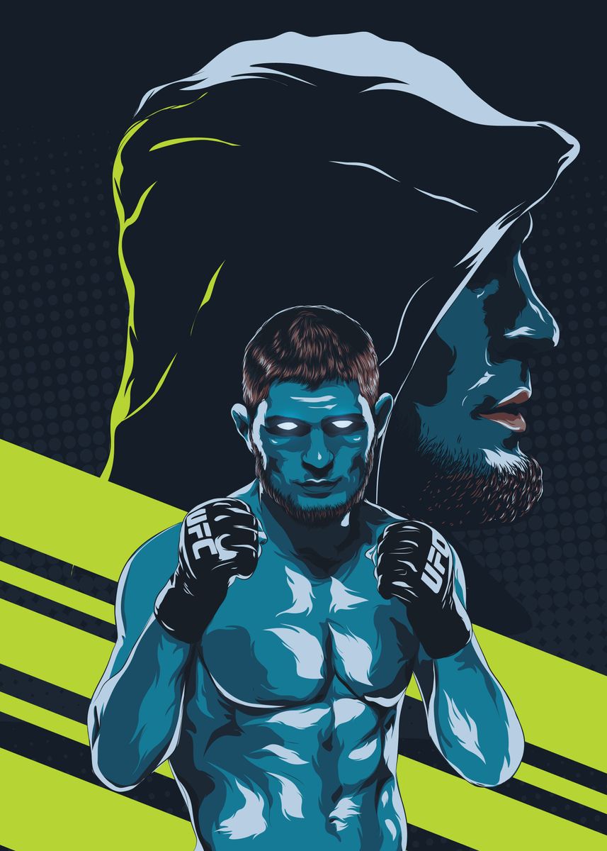 'Khabib' Poster, picture, metal print, paint by Ramy Hazem | Displate