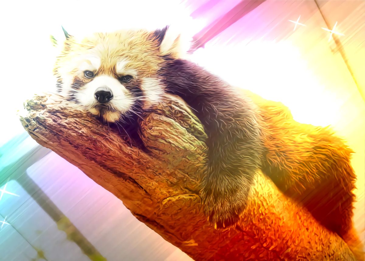 'Colored Red Panda Painting' Poster by DarkRomanticWoods | Displate