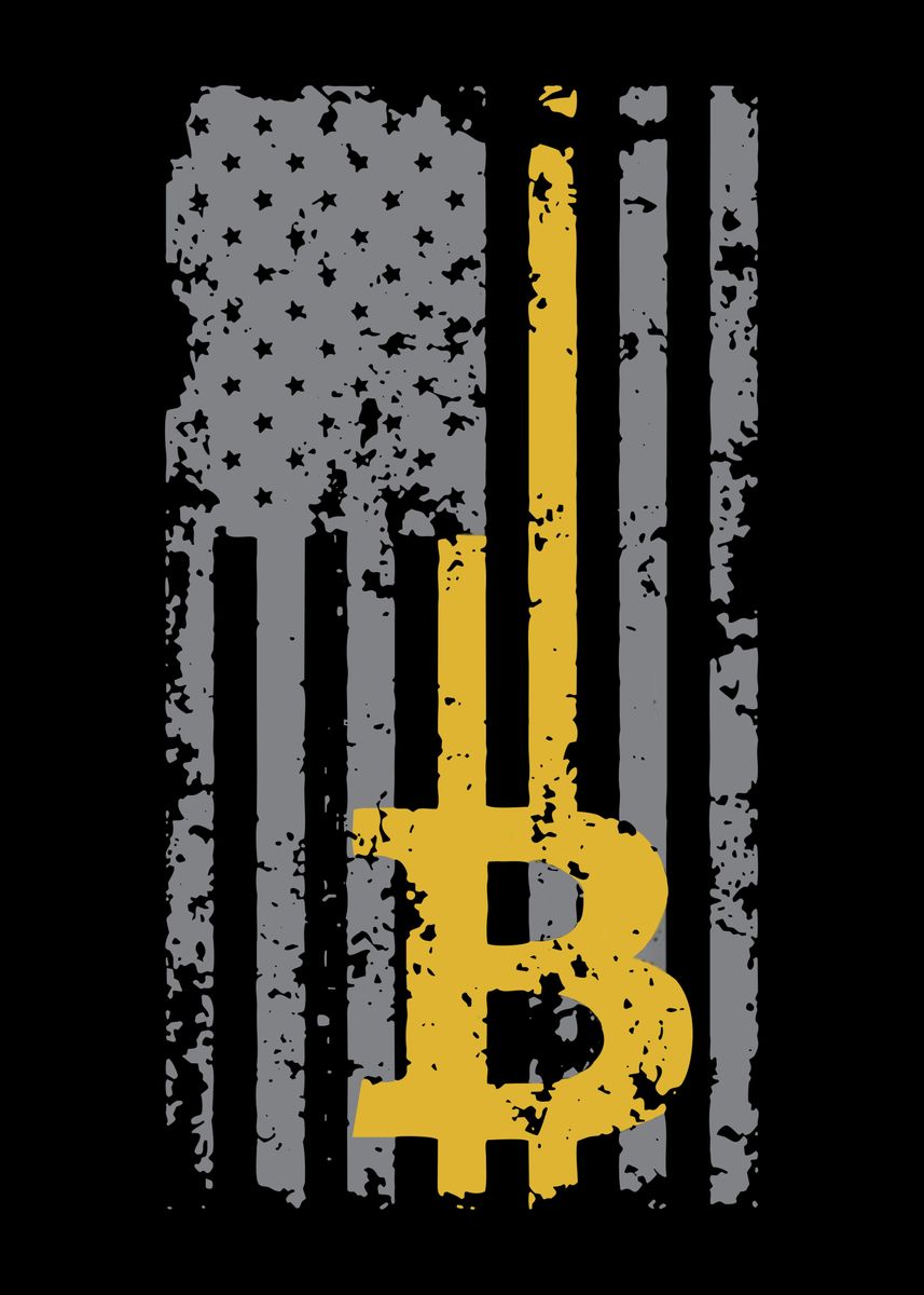 'Bitcoin USA Flag' Poster by riyadi elyas rahmadi | Displate