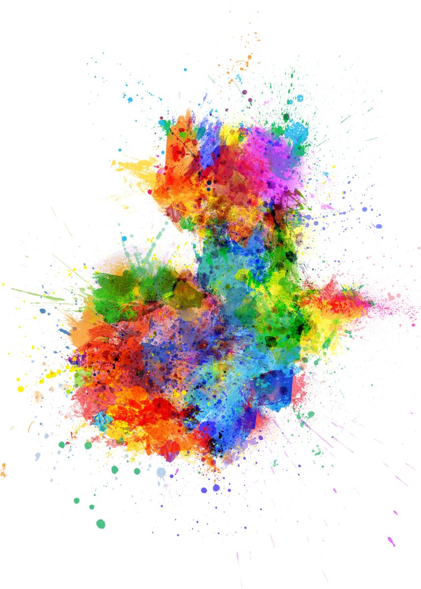 'Guatemala Paint Splash Map' Poster, picture, metal print, paint by ...