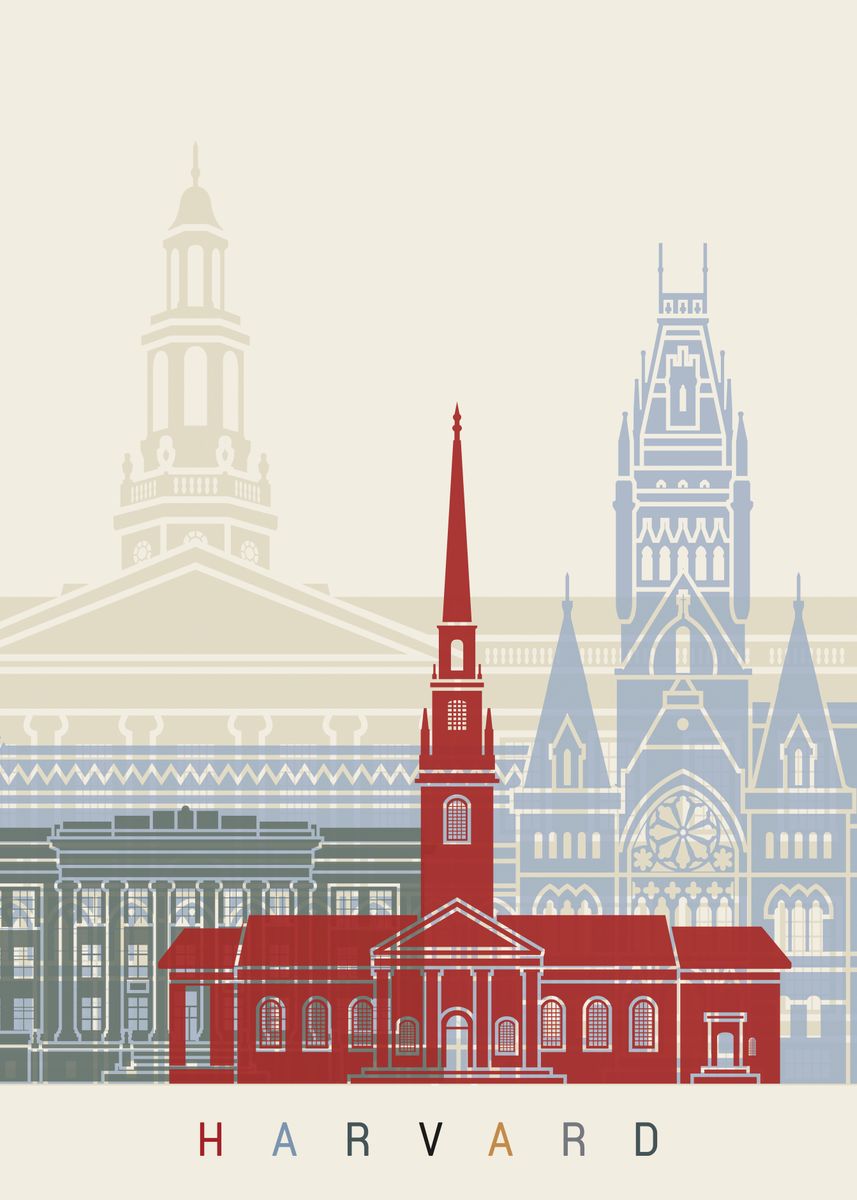 'Harvard skyline ' Poster by Cristina Romero | Displate